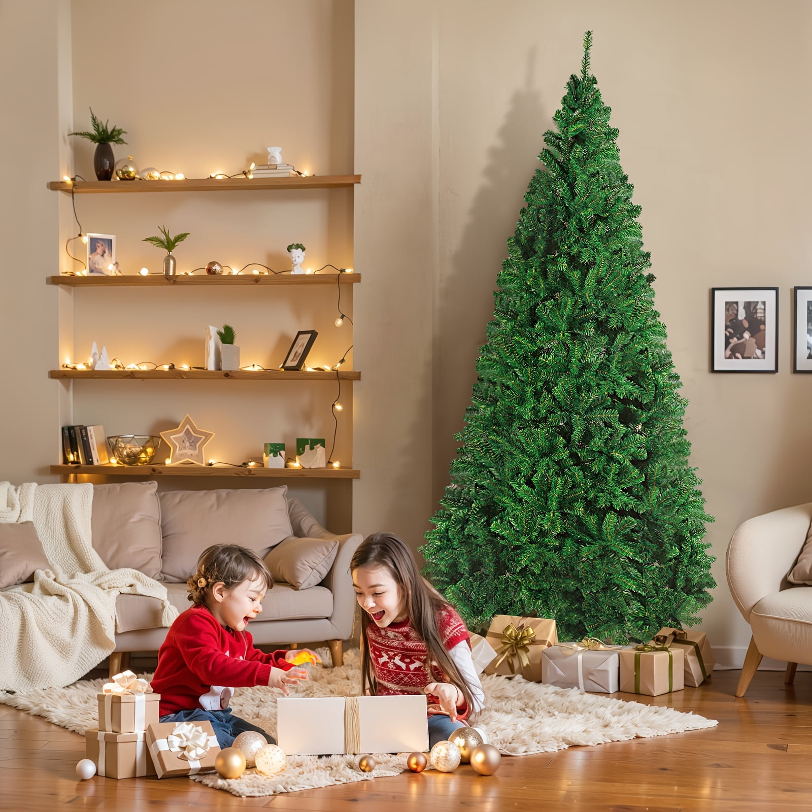 TOP10 Recommended 5/6/7.5/9ft Green Artificial Spruce Tree Holiday ...