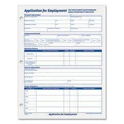TOP32851 - Form Quantity : 50 - Tops Employee Application Form - Pack ...