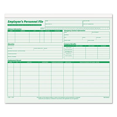 TOP3287 - Employee Record File Folders - Walmart.com