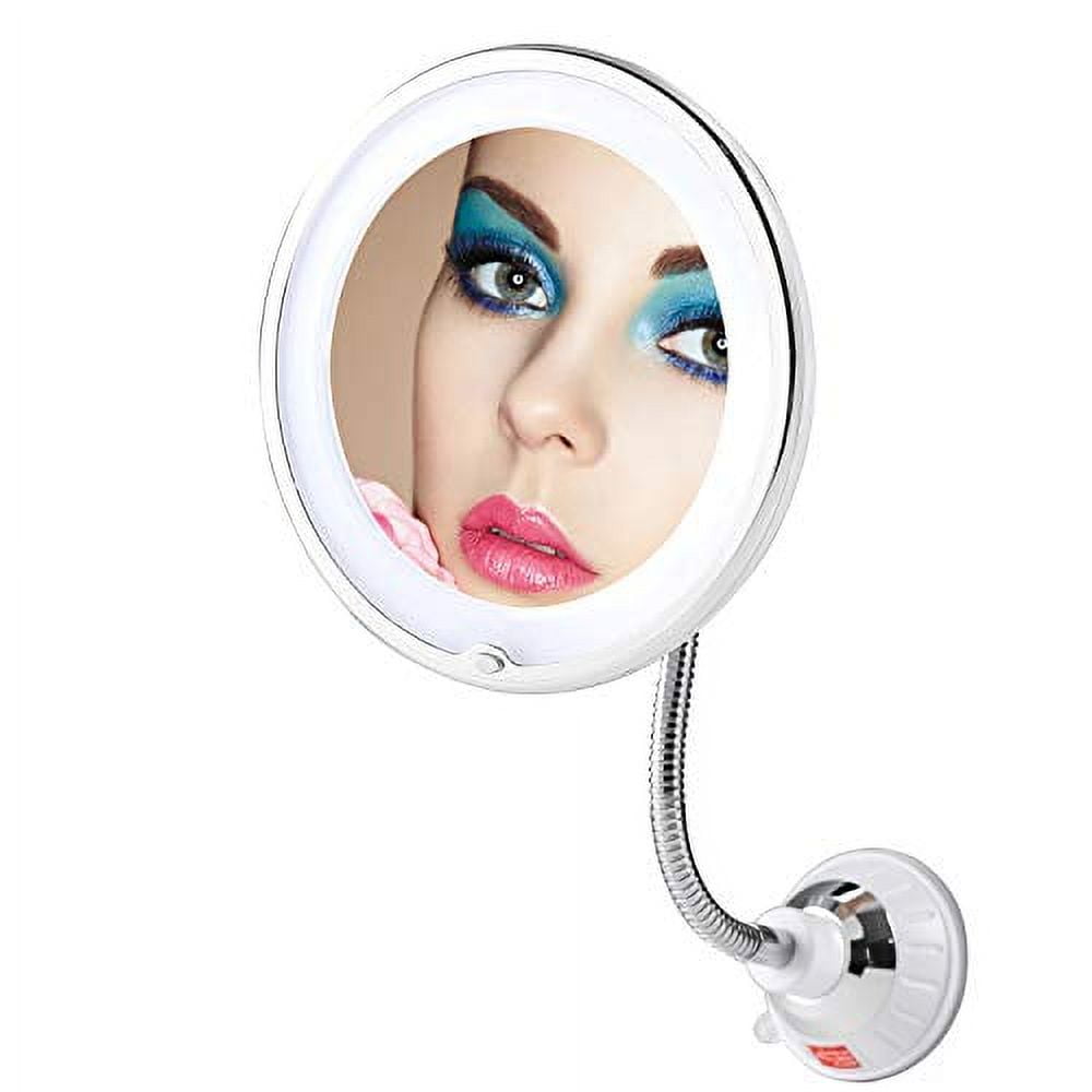 TOP4EVER Flexible Gooseneck LED Lighted 10X Magnifying Makeup Mirror ...
