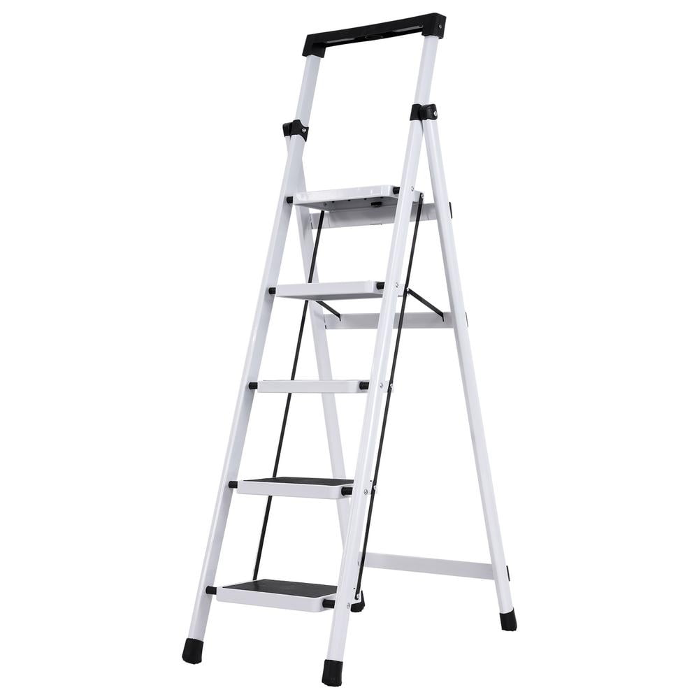 TOPATY 5 Step Ladder Non-Slip Foldable 5 Step Ladder Portable ...