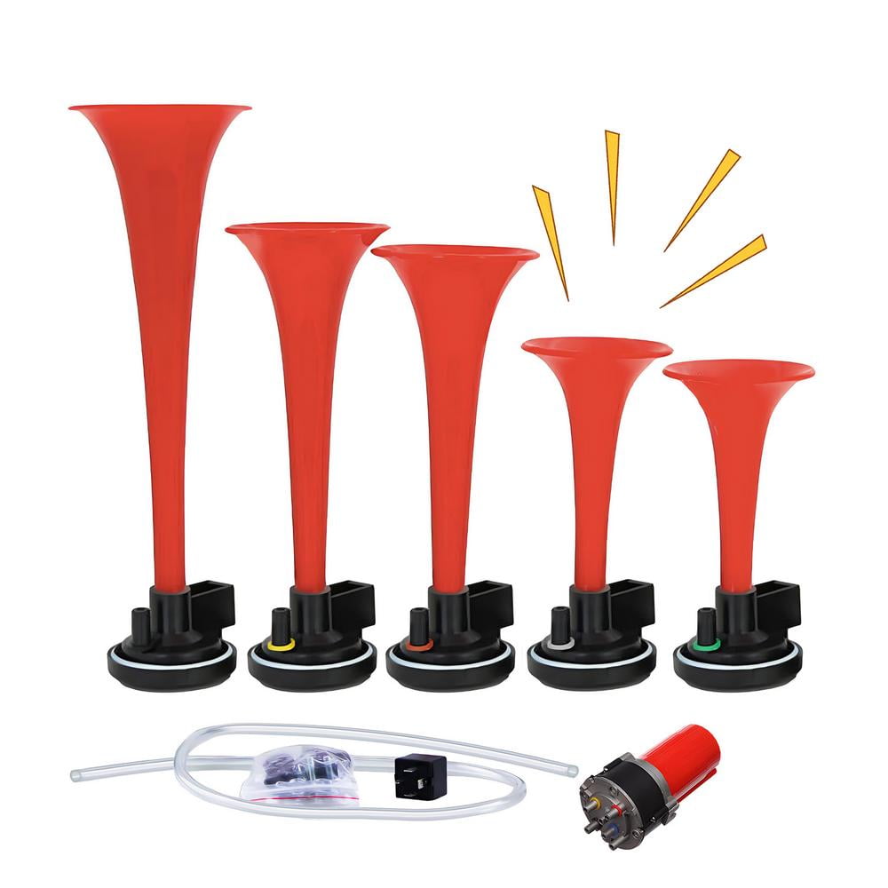TOPATY 5 Tube Car Music Horn Electric Music Horn 12v Speaker Super Loud ...