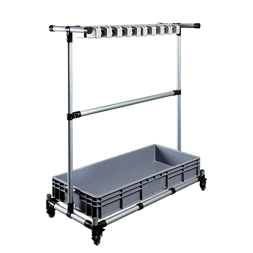 TOPATY Broom And Mop Holder Housekeeping Tools Organizer Cart Movable ...