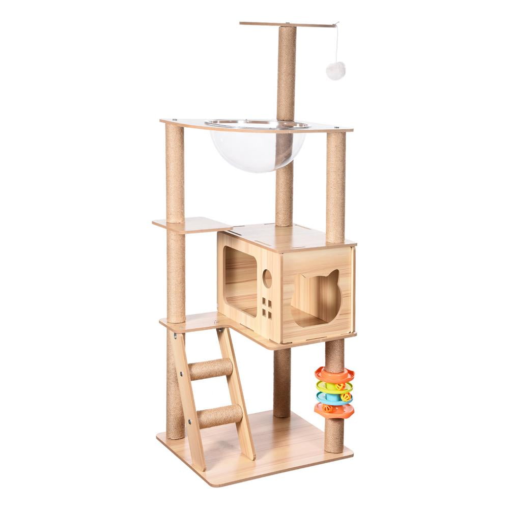 TOPATY Cat Scratching Post Tree | Clear Hammock Cat Activity Trees 51 ...