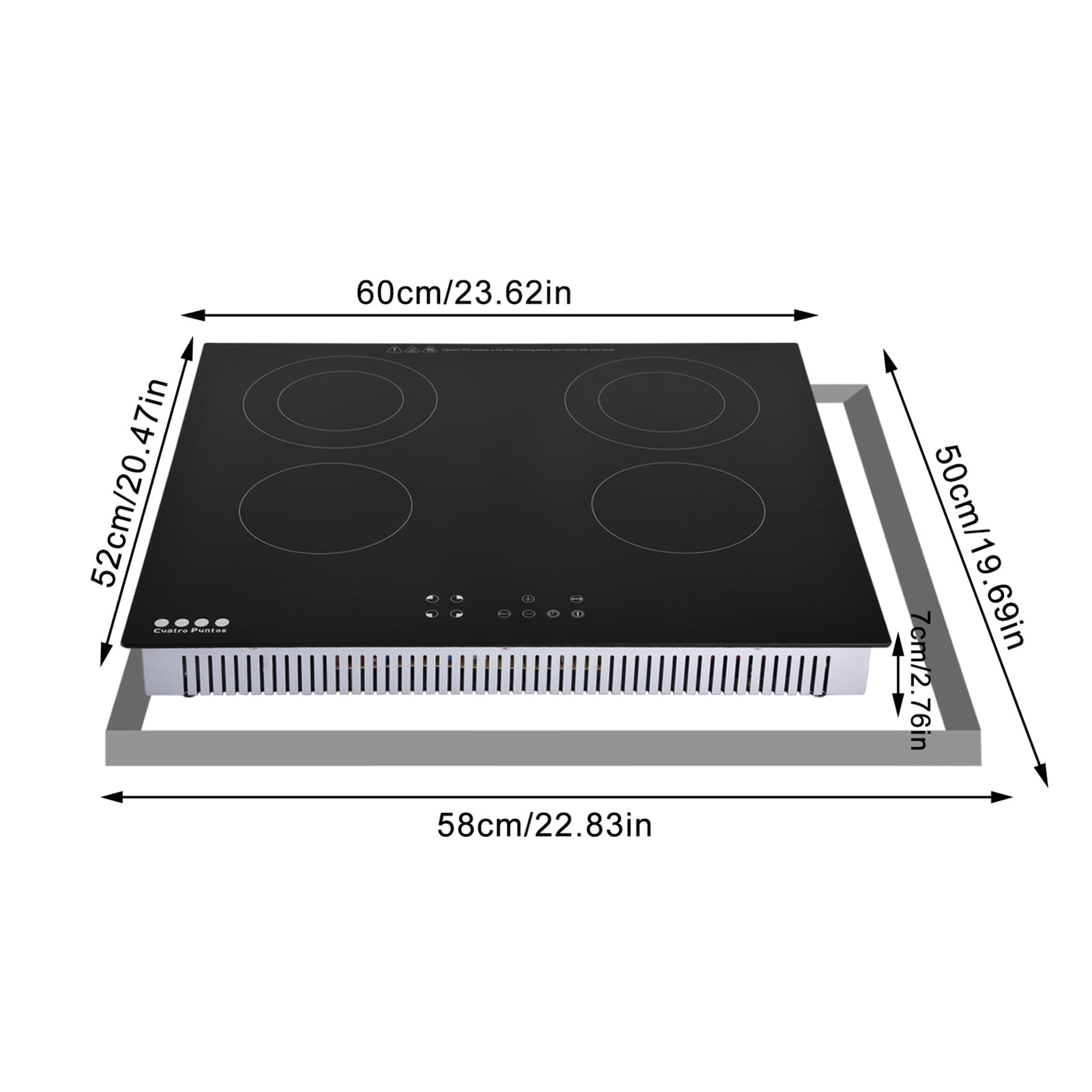 TOPATY Commercial Electric Hob | Long Four-Head Multi-eye Induction ...