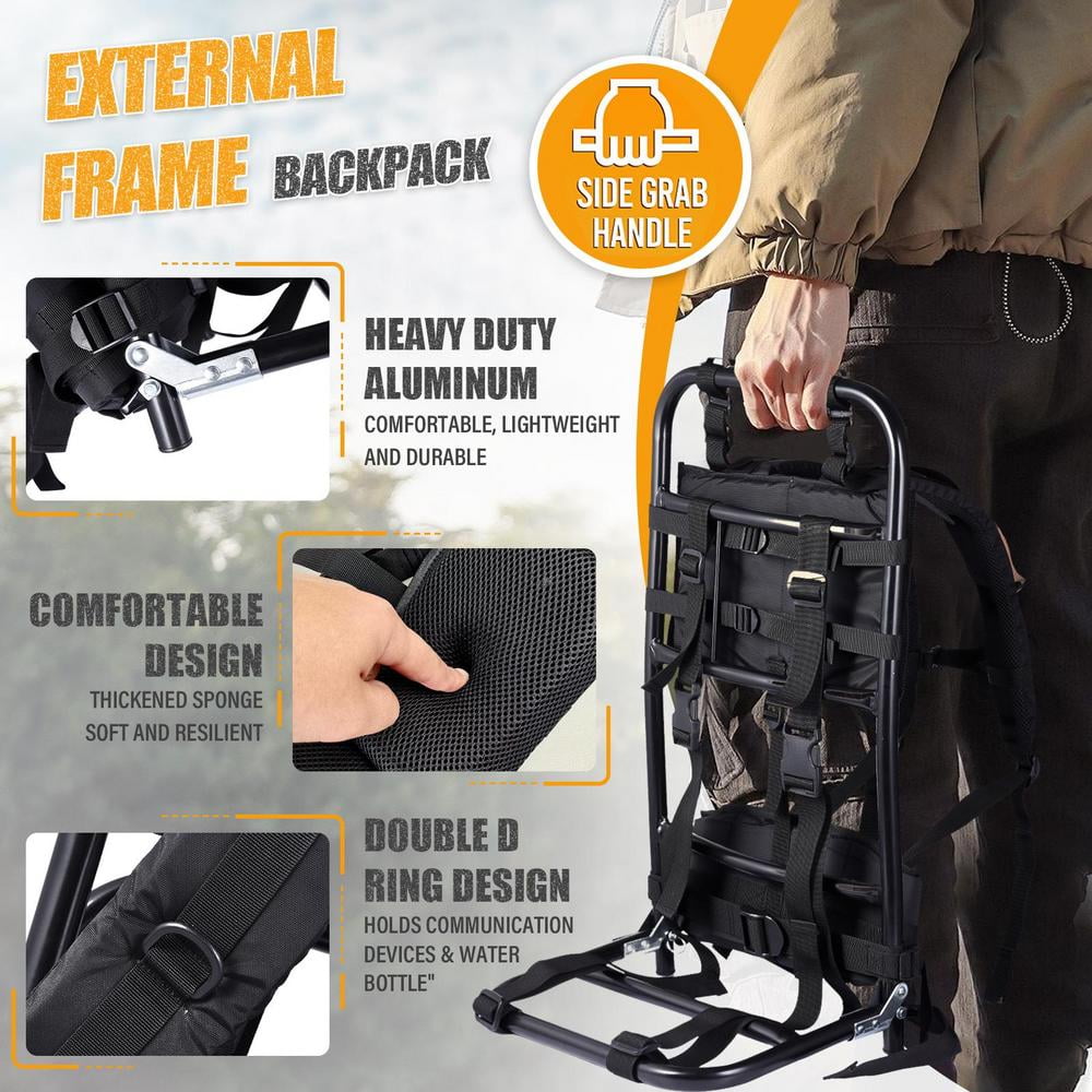 TOPATY External Frame Backpack Foldable Hunting Pack Frame Hiking ...