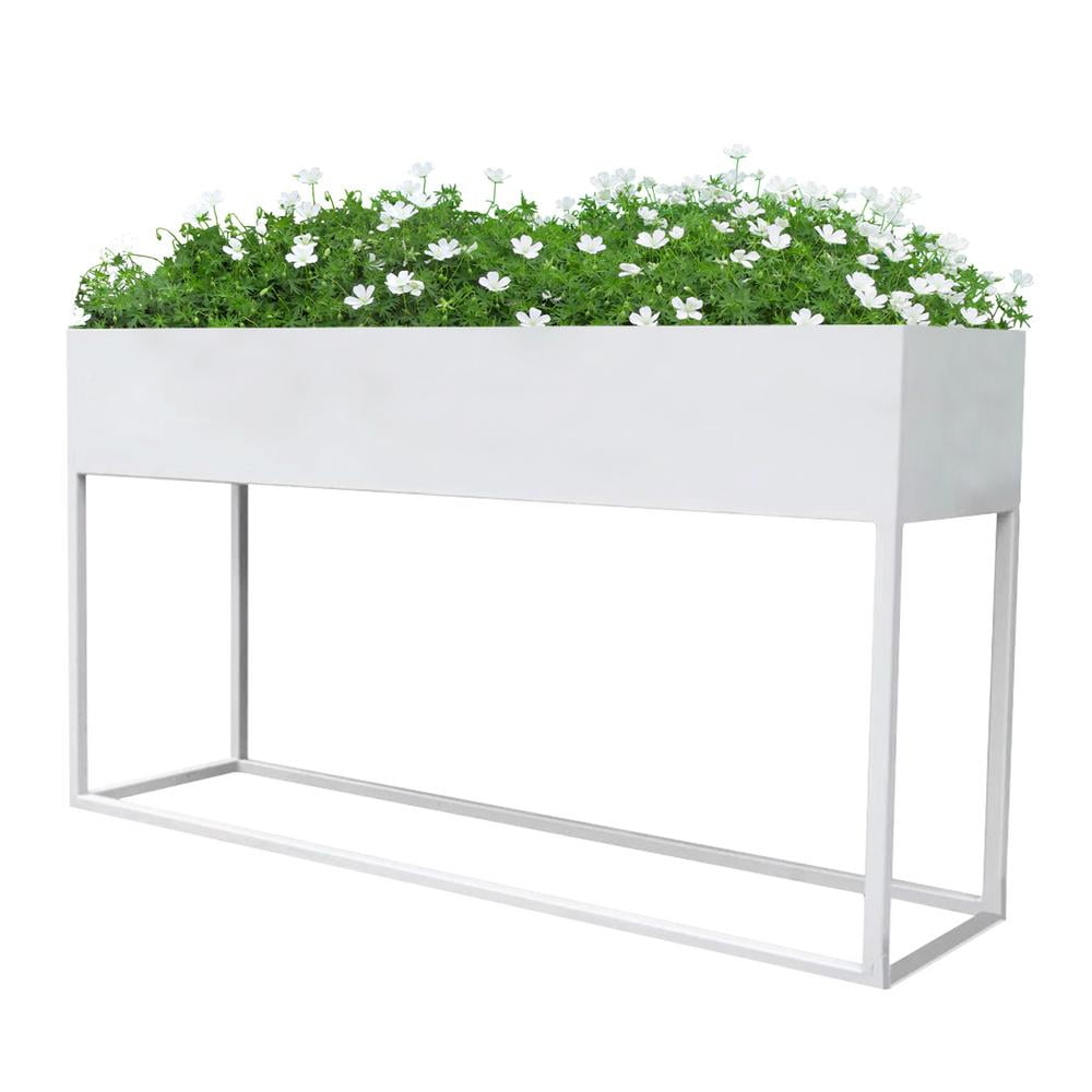 TOPATY Flower Planter Boxes Outdoor Raised Heavy Duty Metal Sidewalk ...