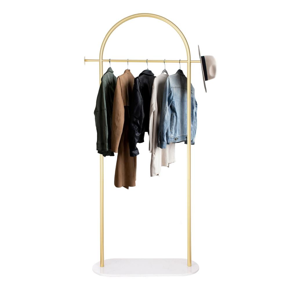 TOPATY Coat Hanger Stand Simple Freestanding Hall Coat Tree with Marble ...