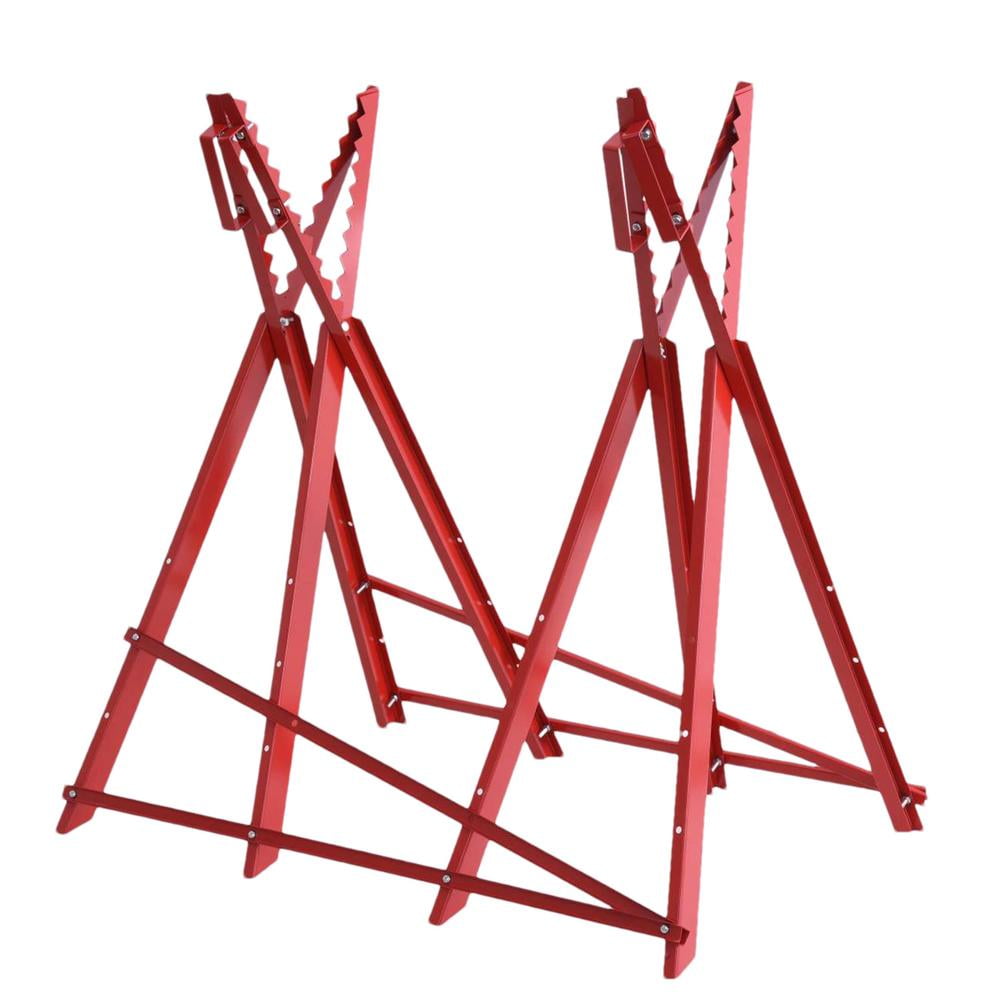 TOPATY Log Cutting Stand Folding Log Cutting Sawhorse Adjustable ...