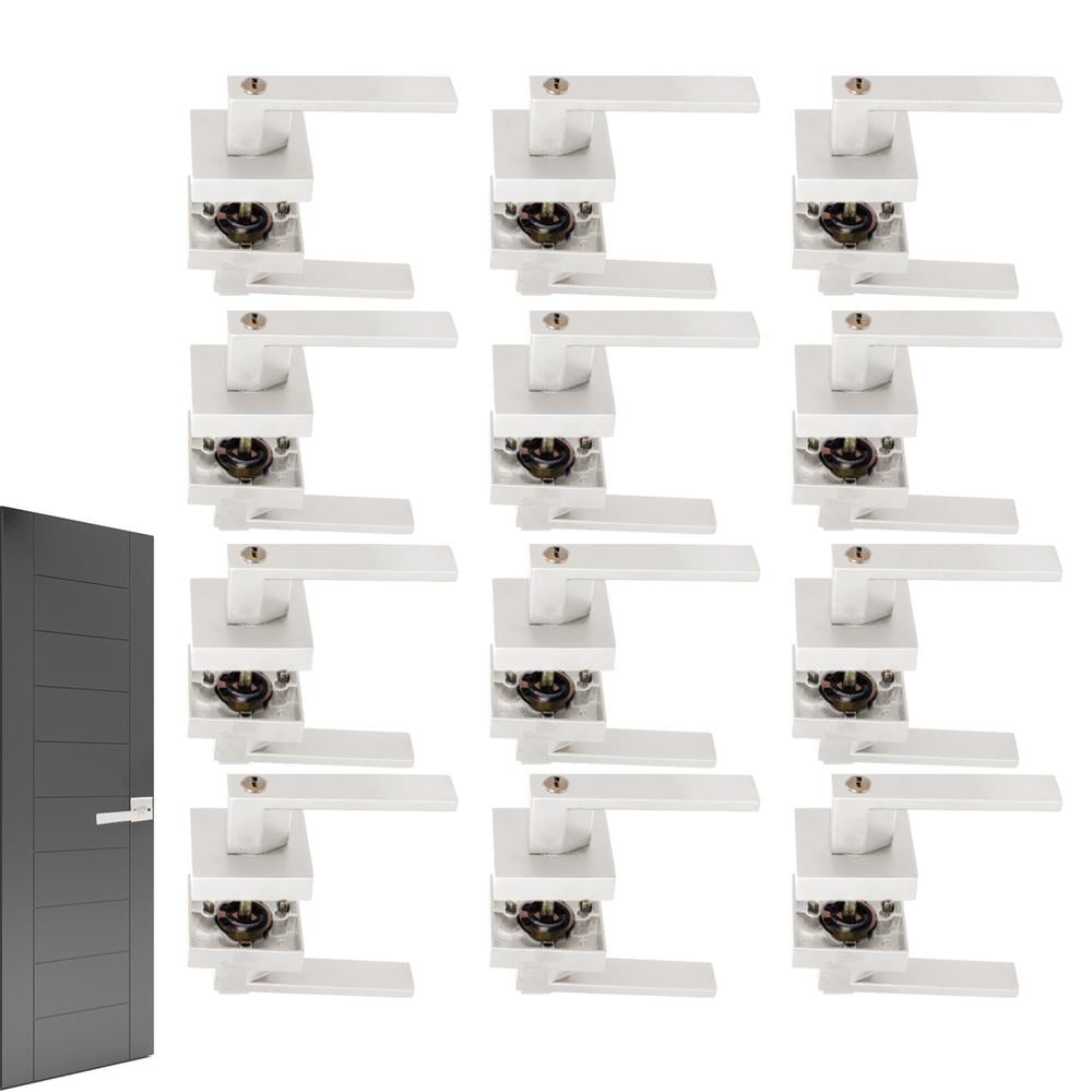 TOPATY Modern Door Handles 12X Heavy Duty Door Knob Lever Square Door ...