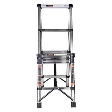 BOWEITI 12.5FT Telescopic Extendable Aluminum Ladder, Compact Utility ...