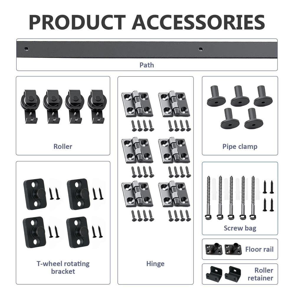 TOPATY Sliding Door Hardware Kit Barn Door Track and Hardware Kit 58 ...
