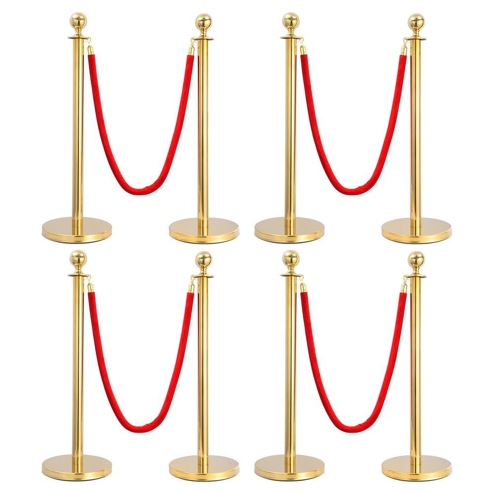 TOPATY Stanchions and Velvet Ropes 8pcs Stainless Steel Hollow Base ...