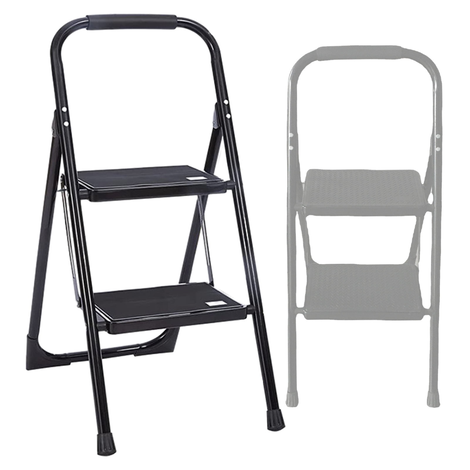 TOPATY Step Stool Ladder | 2-Steps Ladder Stool with Handrails ...