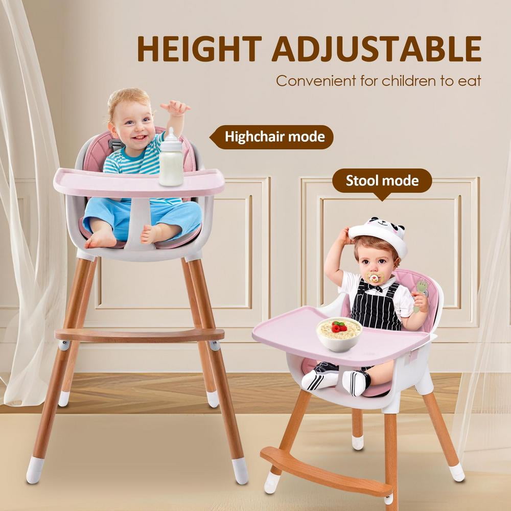 TOPATY Toddler Dining Chair Dining Booster Seat Wood Convertible ...