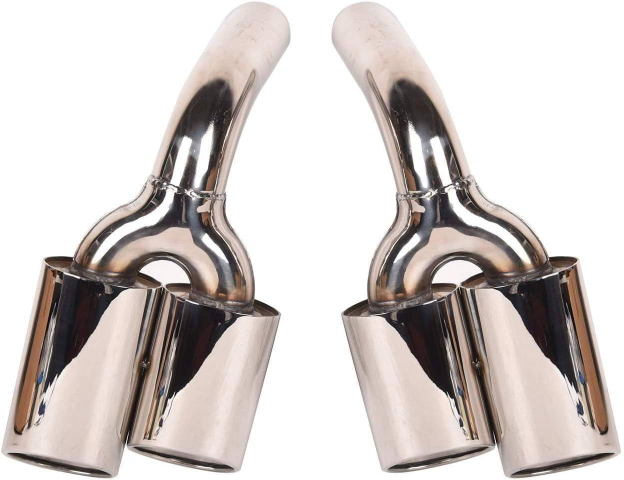 TOPAZ 2PCS Car Exhaust Pipe Tip Muffler Stainless Steel Fit for ...