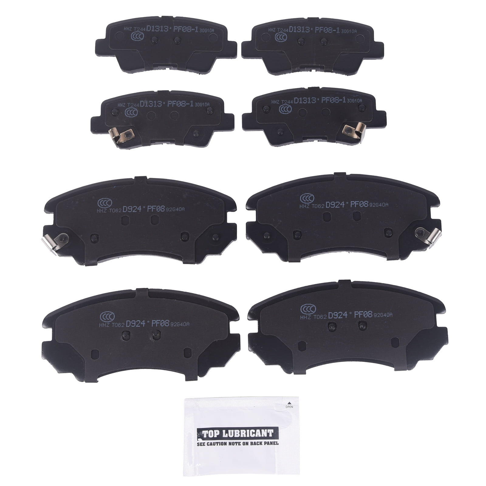 TOPAZ 8X Front + Rear Ceramic Brake Pads For Kia Soul 2010-2013 Hyundai ...