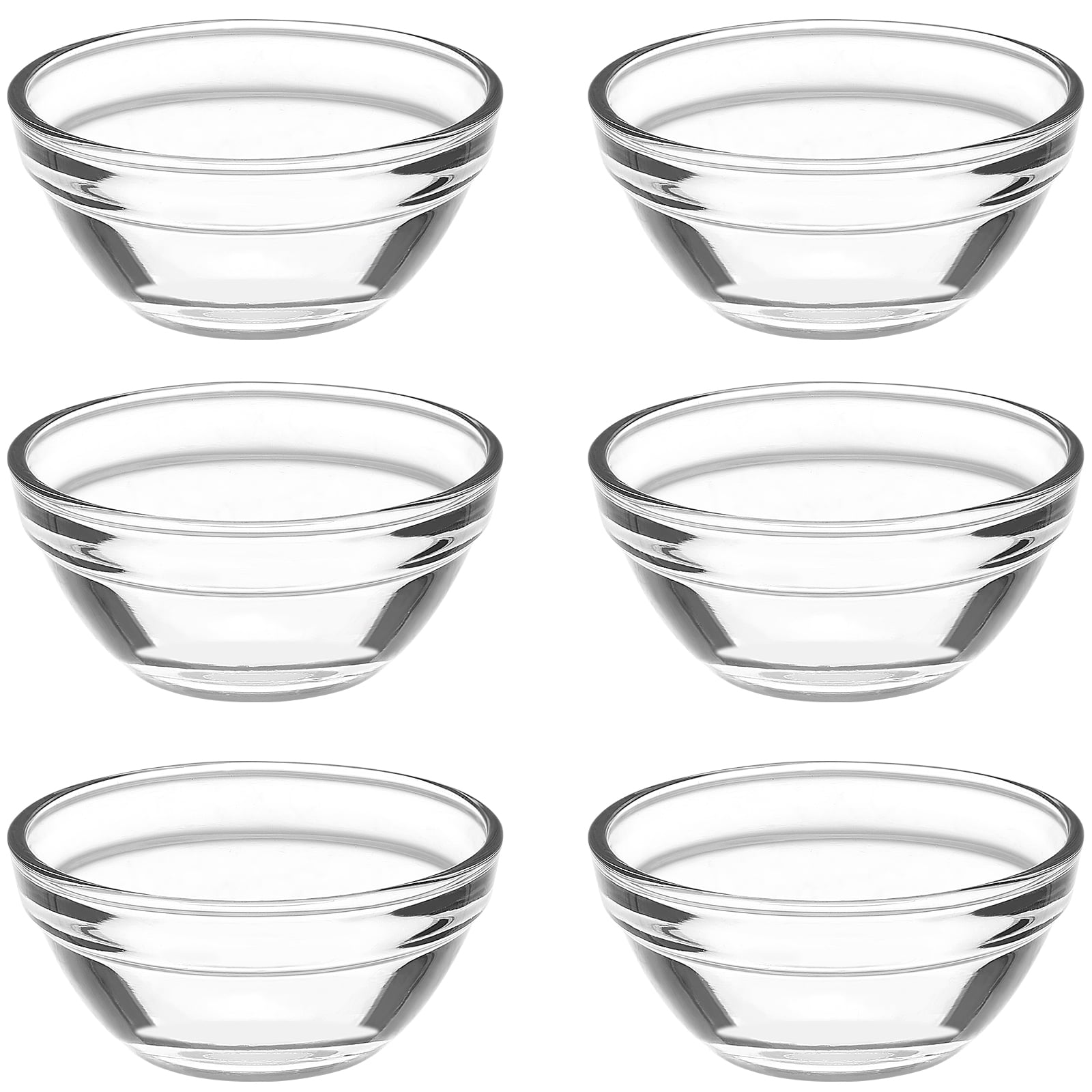 TOPBATHY1 Food Grade Pudding Bowls, Glass Transparent, 0.61 lb, 6 ...