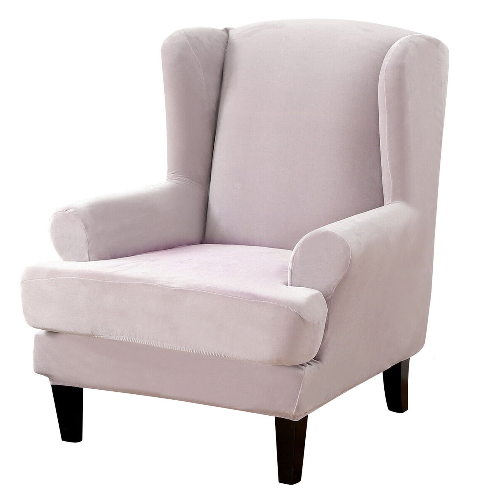 TOPCHANCES 2-Pieces Velvet Wingback Chair Covers, Stretch Wing Chair ...