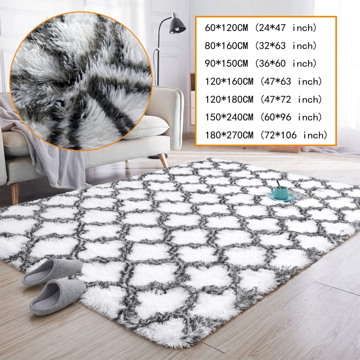 TOPCHANCES 23.5x47 Inch Soft Shaggy Rug for Bedroom, Living Room & Yoga ...