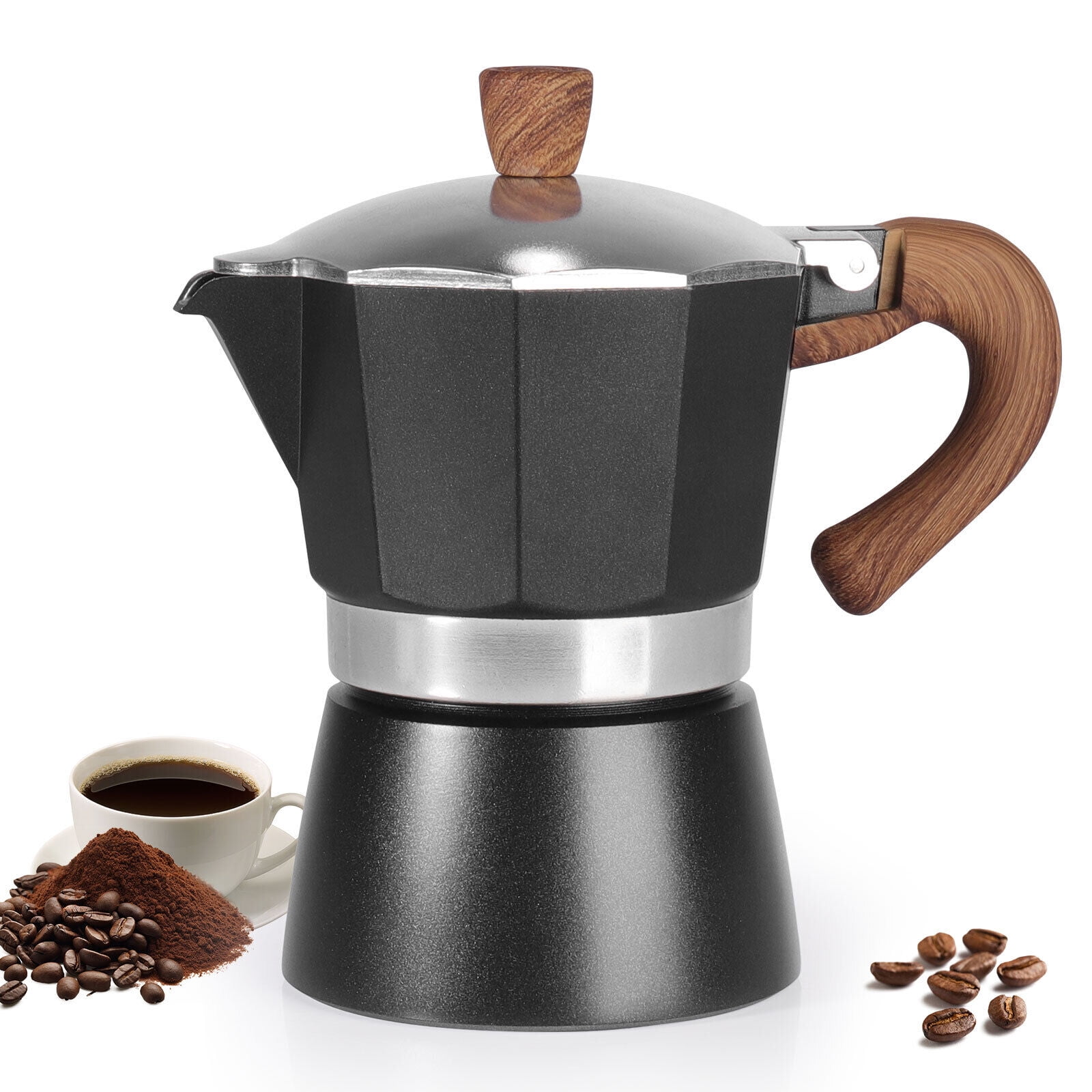 TOPCHANCES 3 Cup Espresso Stovetop Coffee Maker, Hand Brew Coffee Maker ...