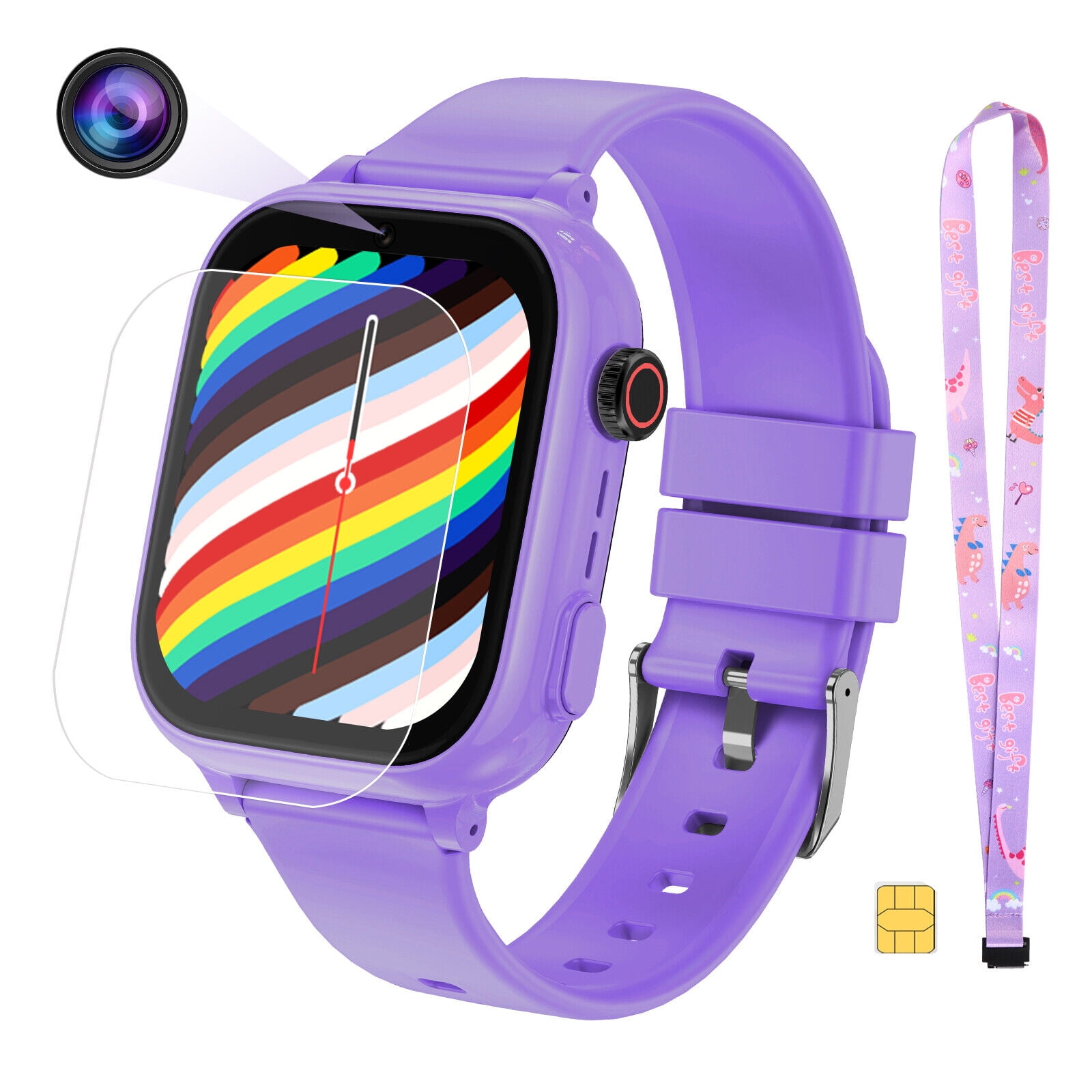 TOPCHANCES 4G Smart Watch for Kids, Smart Phone Watch with SIM Card GPS ...