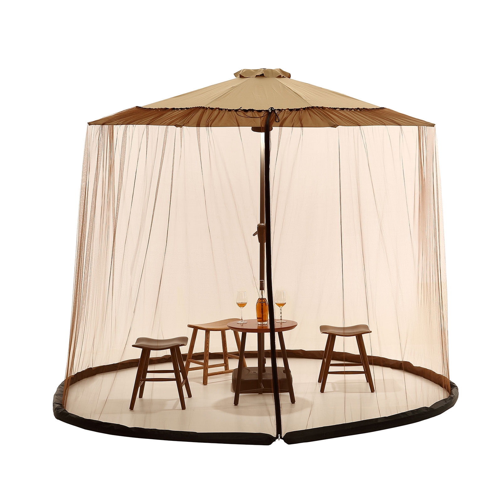 Topchances Patio Umbrella Mosquito Netting, Zippered Mesh Screen, Bug ...