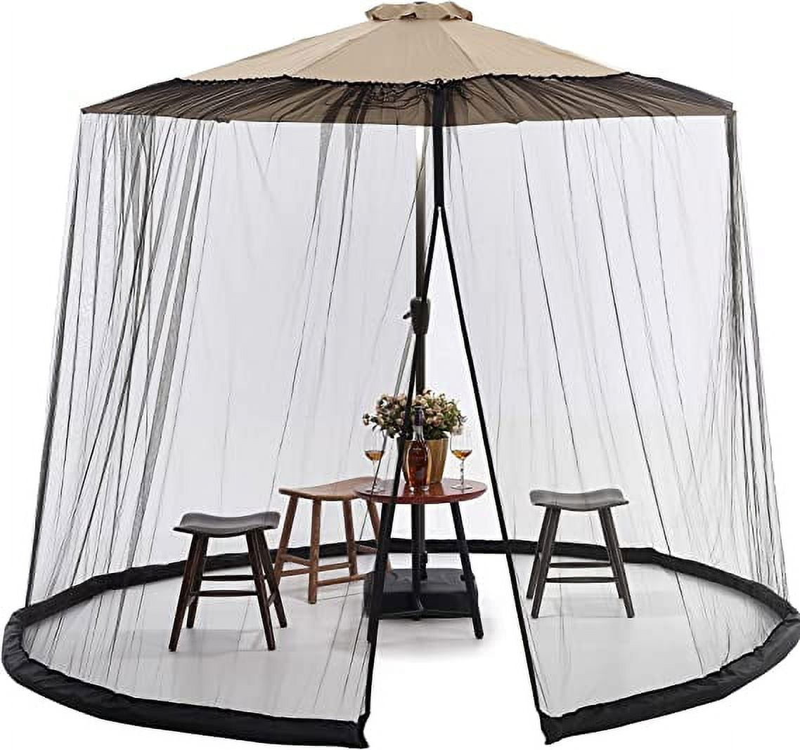 TOPCHANCES 7-10ft Patio Umbrella Mosquito Netting with Zipper Door ...