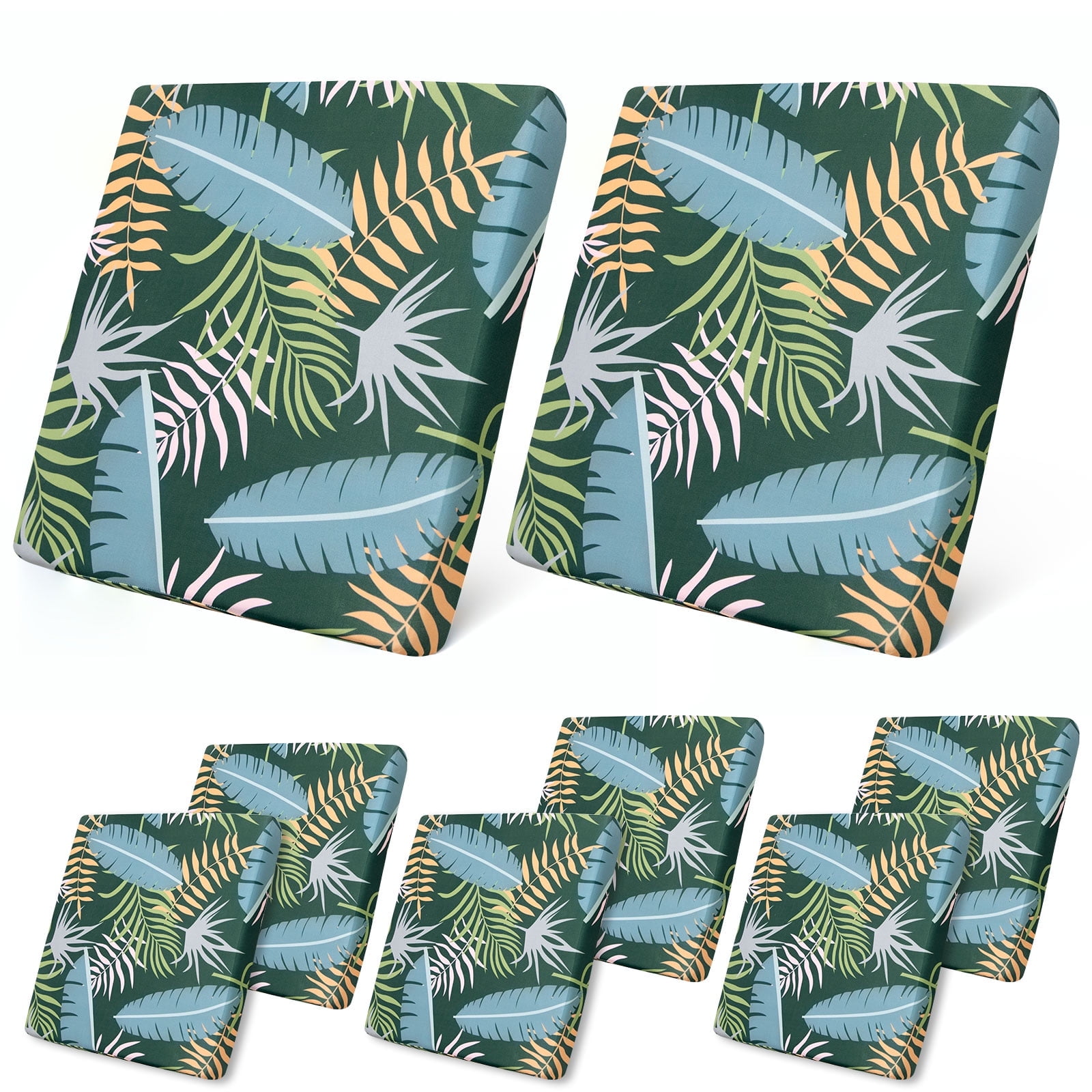 TOPCHANCES 8 Pcs Patio Stretch Sofa Cushion Covers Outdoor Cushion ...