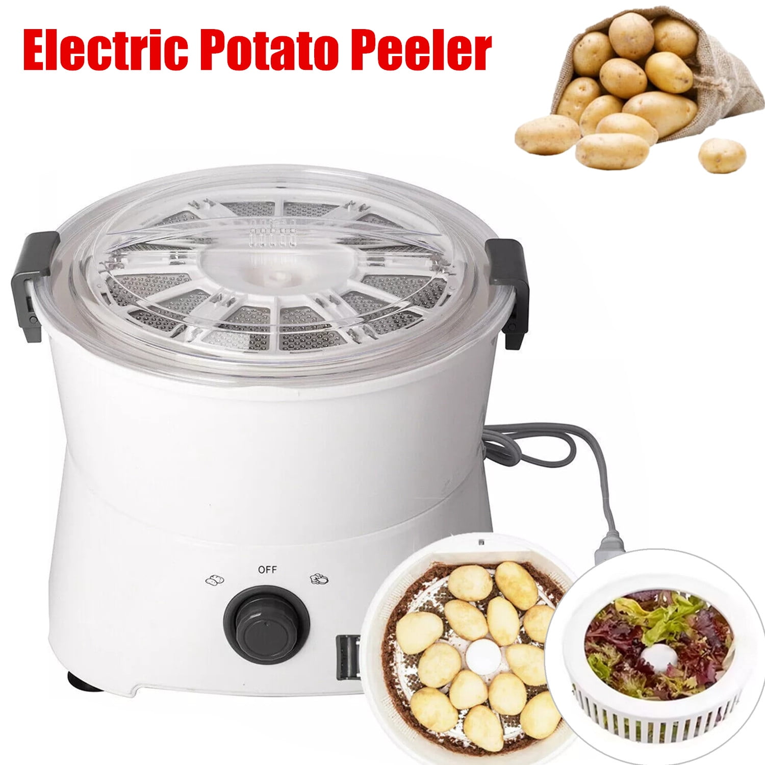 TOPCHANCES Automatic Potato Peeler Electric Potato Peeling Machine ...