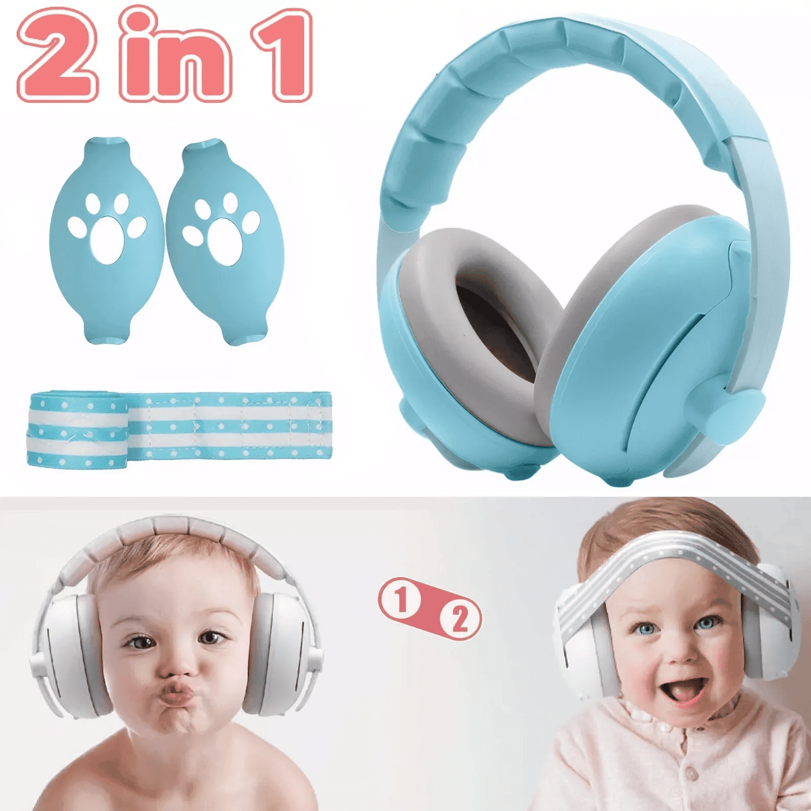 TOPCHANCES Baby Ear Muffs Noise Reduction Headphone for Infants Hearing ...