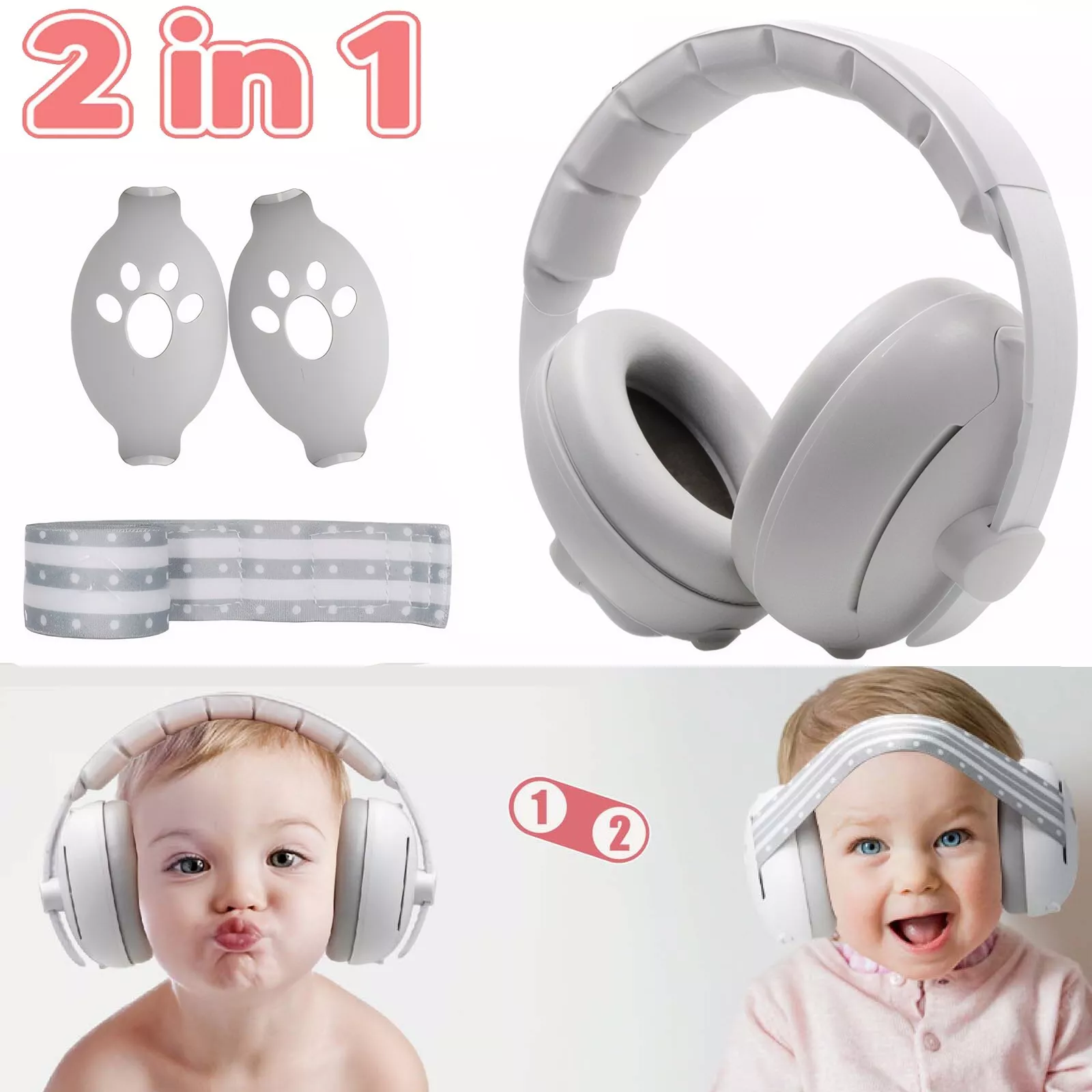 TOPCHANCES Baby Ear Muffs Noise Reduction Headphone for Infants Hearing ...