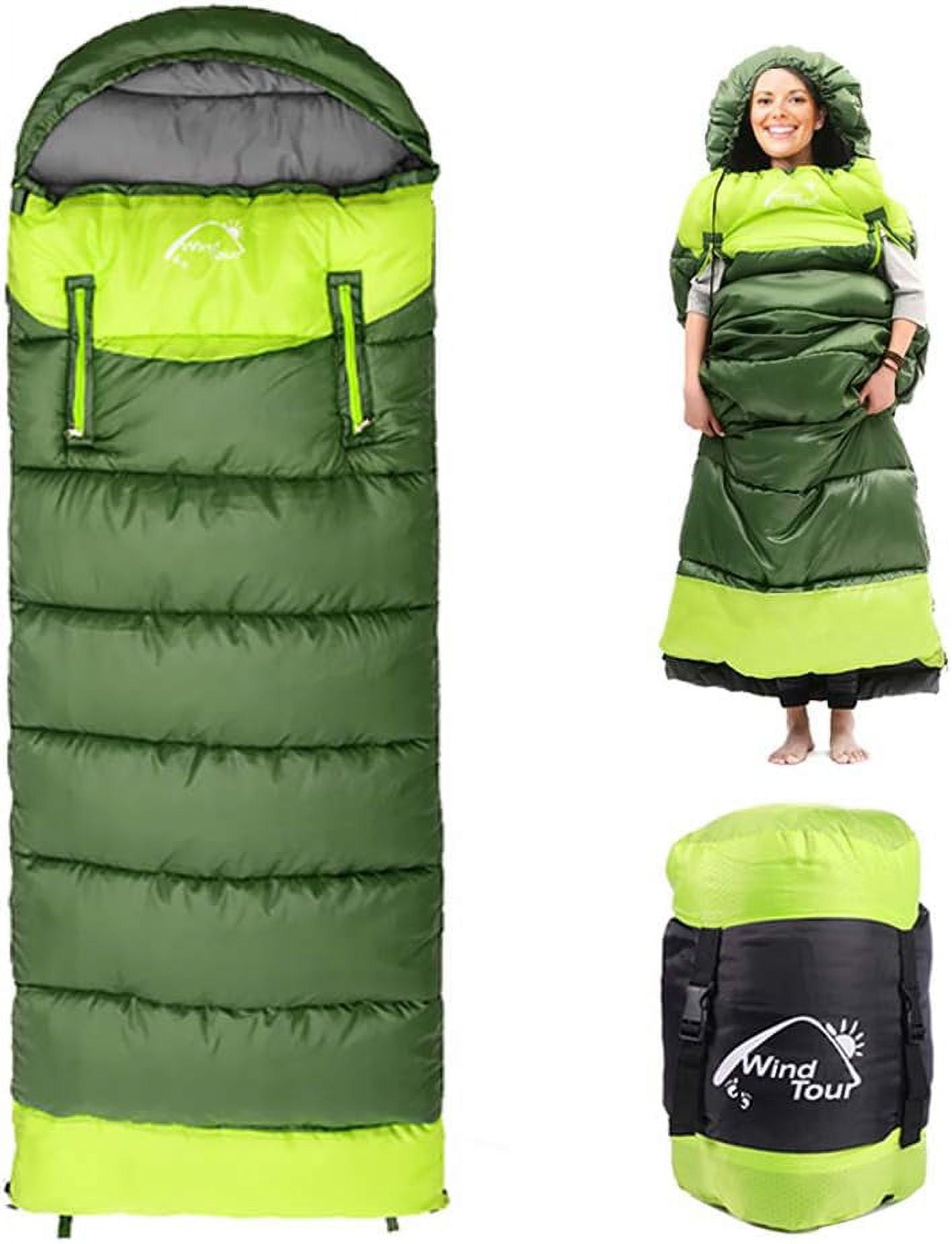 TOPCHANCES Camping Sleeping Bag for Adults - Lightweight Wearable ...