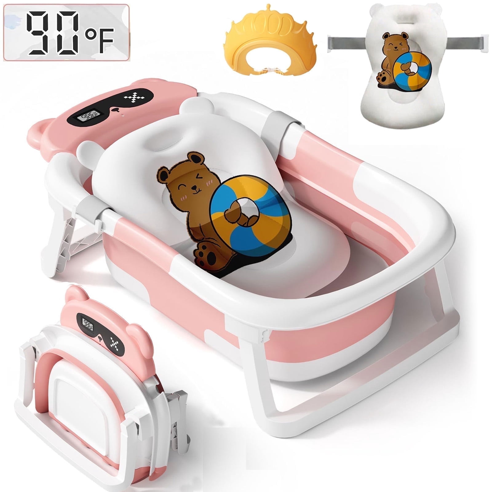 "Topchances Collapsible Baby Bathtub, Folding Infant Bathing Tub with ...