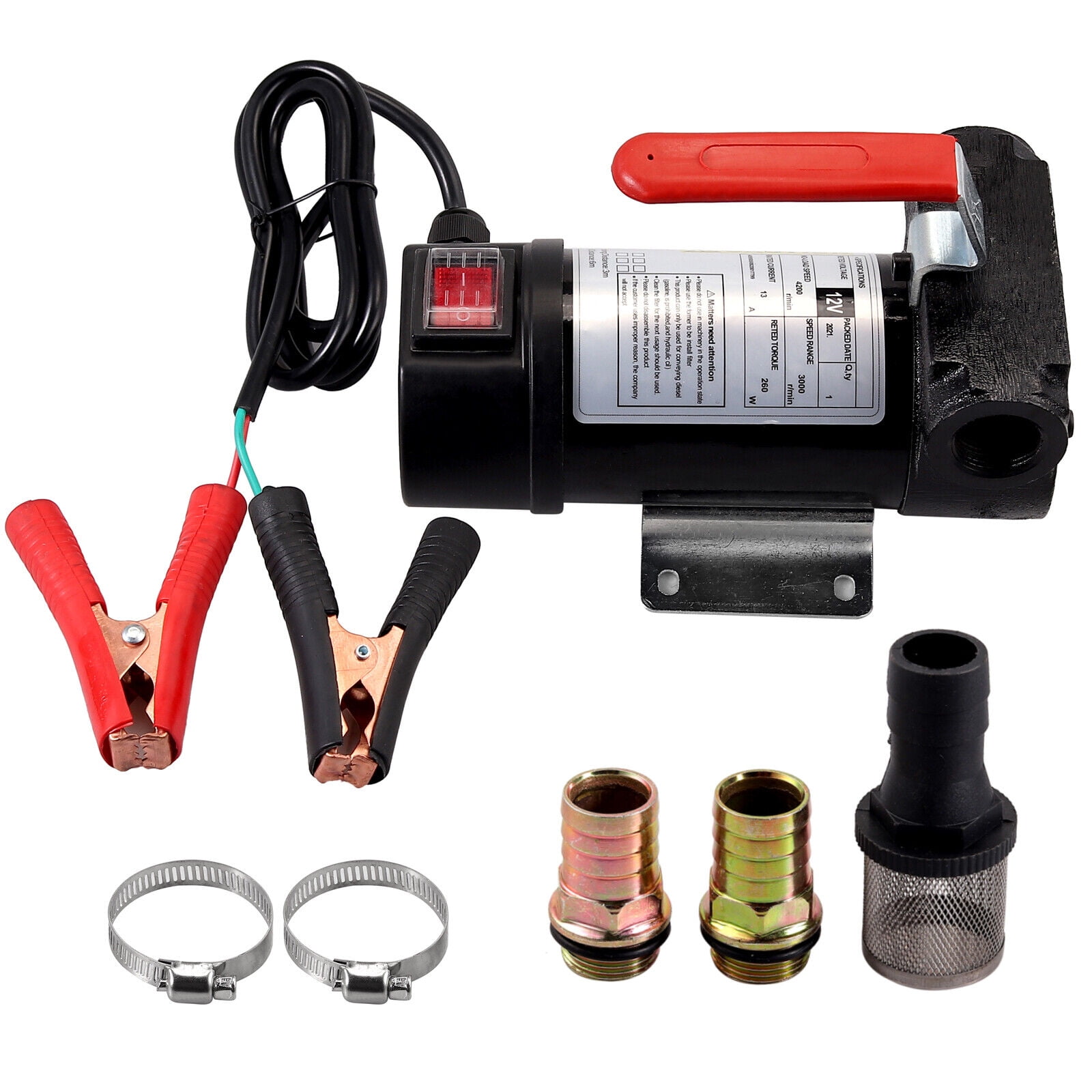 TOPCHANCES Electric Diesel Oil Extractor Pump, 12V 260W Fuel Transfer ...