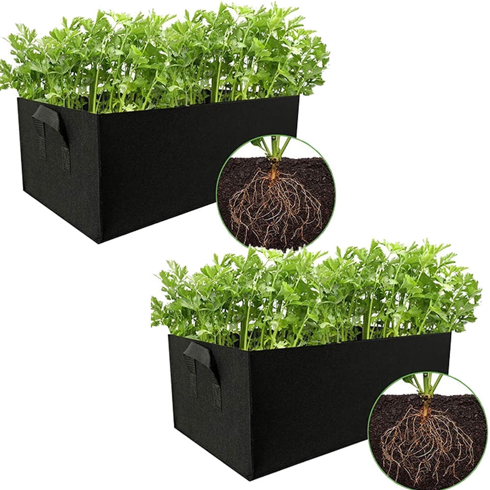 TOPCHANCES Fabric Plant Container, Garden Flower Planter, 2 Pack ...