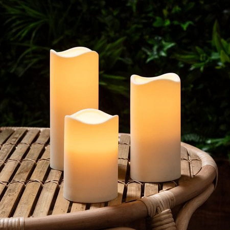 TOPCHANCES Flameless Candles Battery Operated Candles Set of 3 Pillar ...