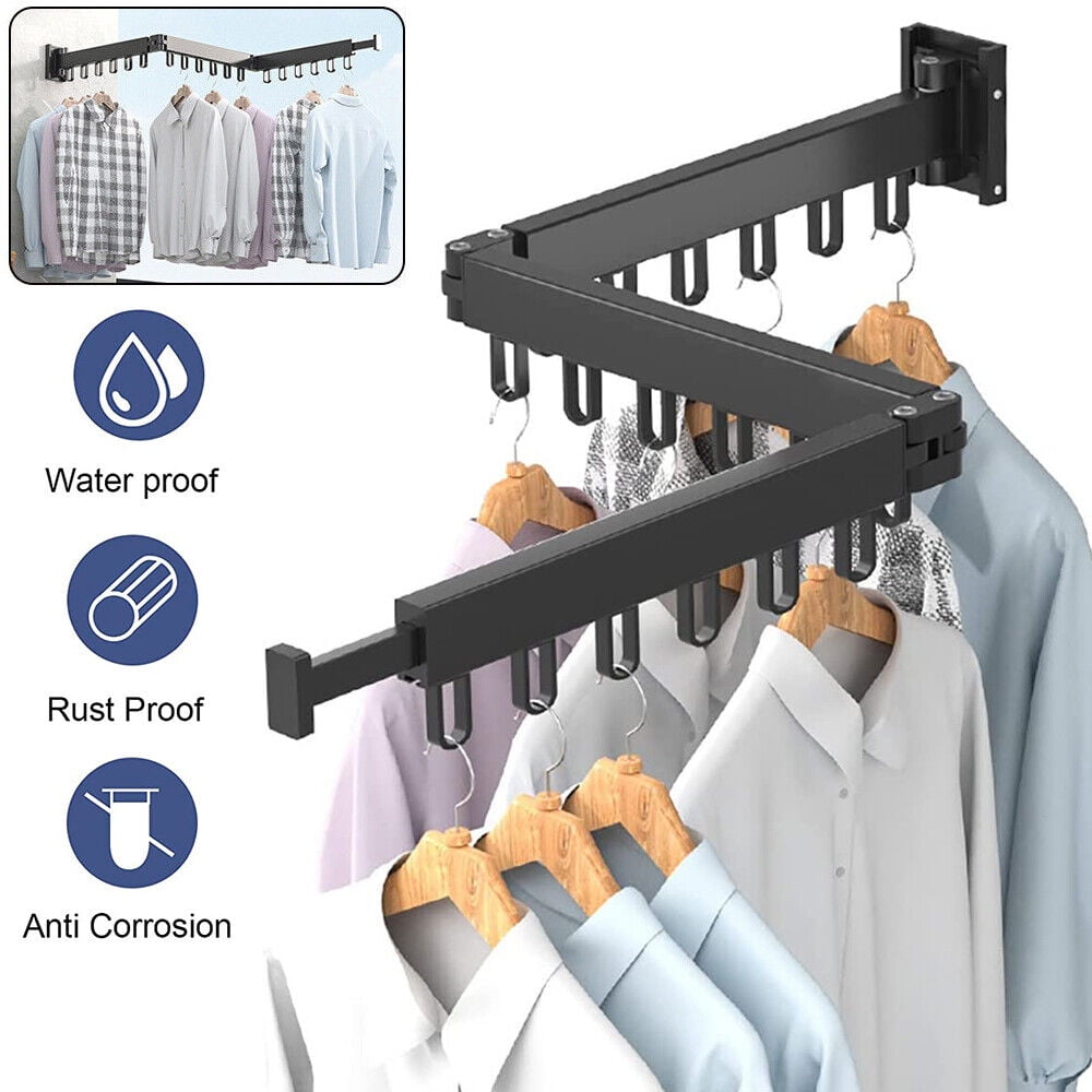 TOPCHANCES Folded Clothes Drying Rack, Tri-Fold Collapsible Wall ...