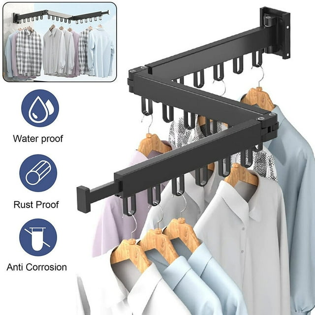 TOPCHANCES Folded Clothes Drying Rack, Tri-Fold Collapsible Wall ...