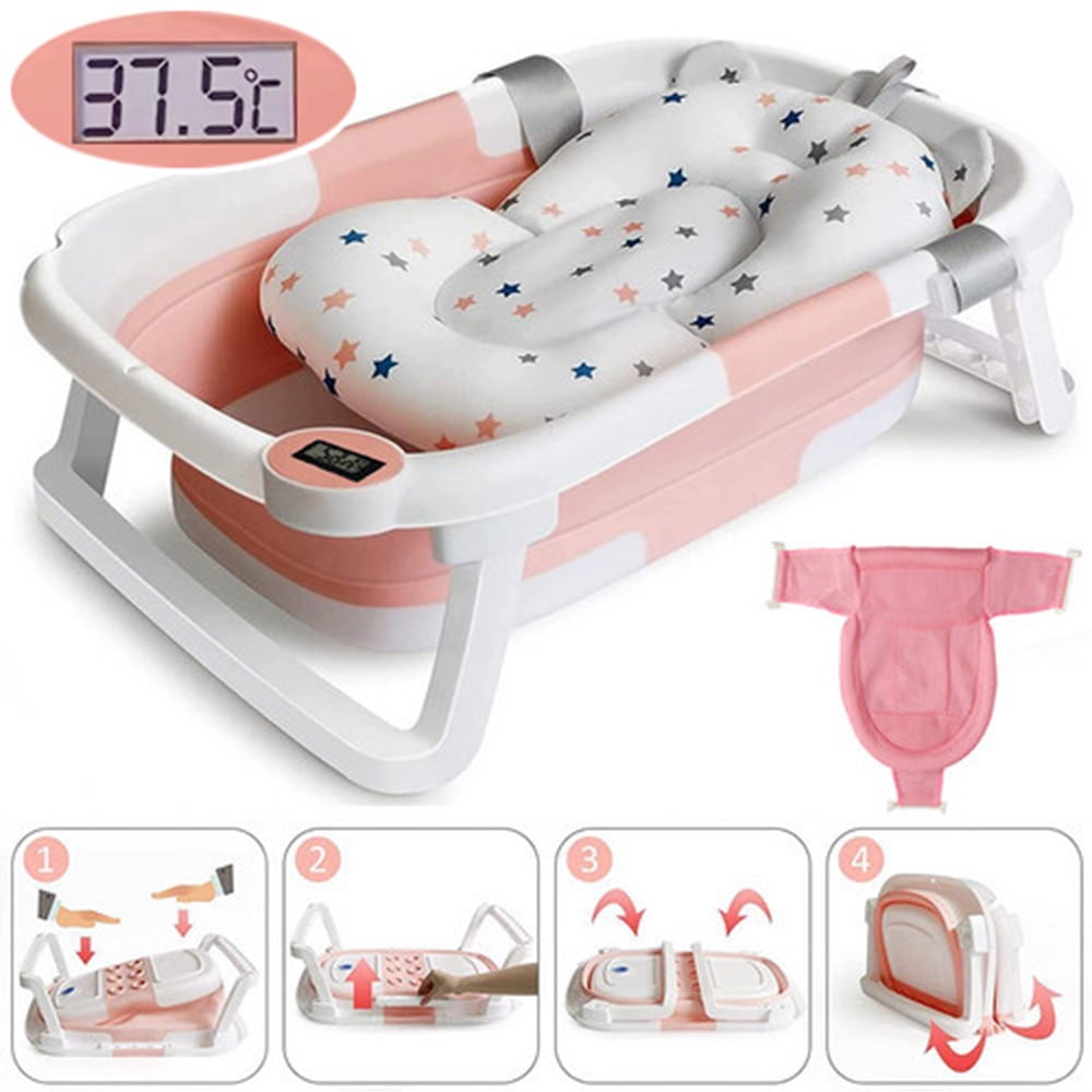 TOPCHANCES Folding Baby Bathtub, Travel Bathtub Newborn Bath Tub with ...