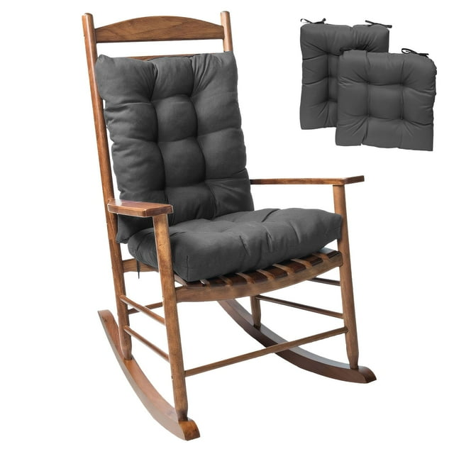 TOPCHANCES Indoor/Outdoor Rocking Chair Cushions Set, 2 Piece Tufted ...