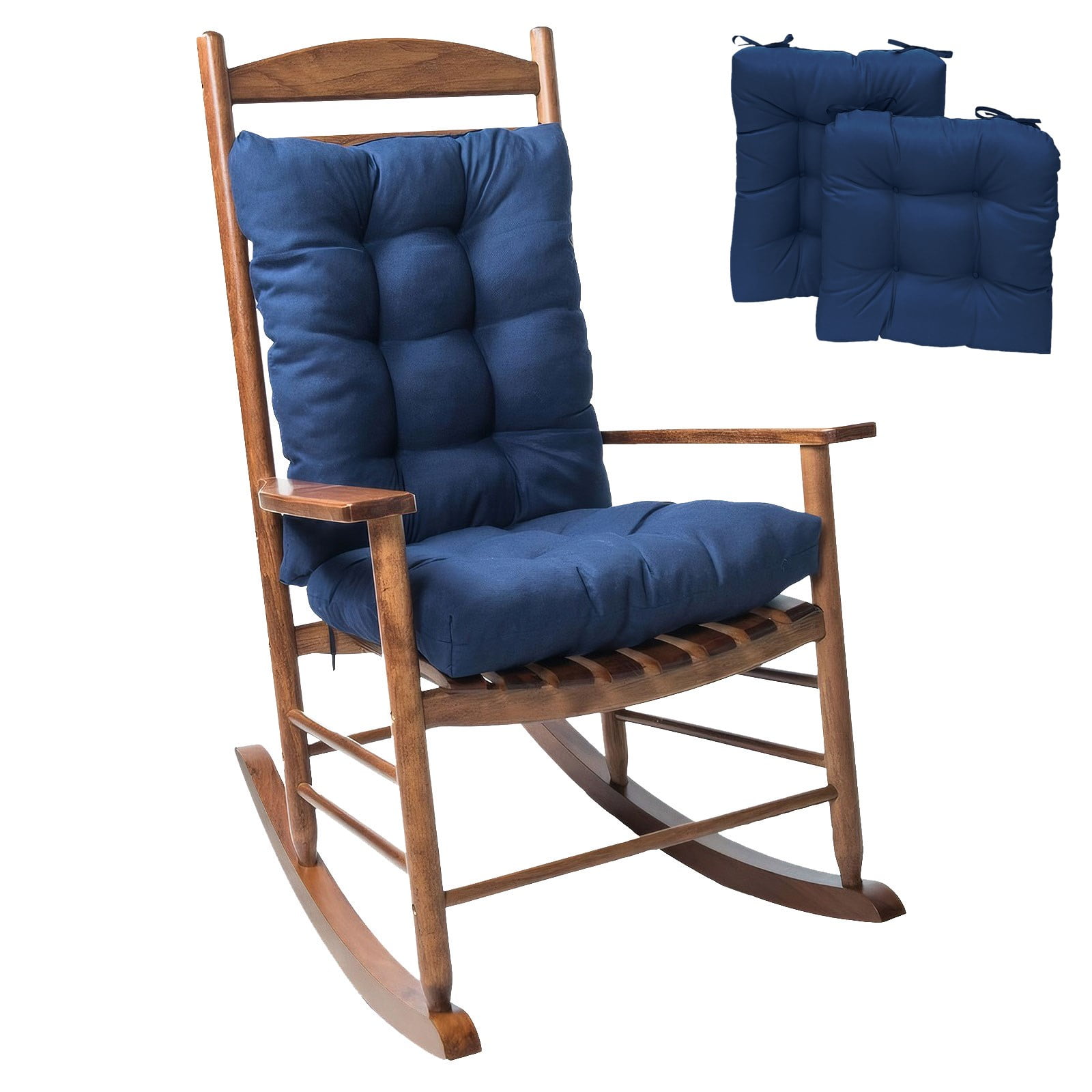 TOPCHANCES Indoor/Outdoor Rocking Chair Cushions Set, 2 Piece Tufted ...