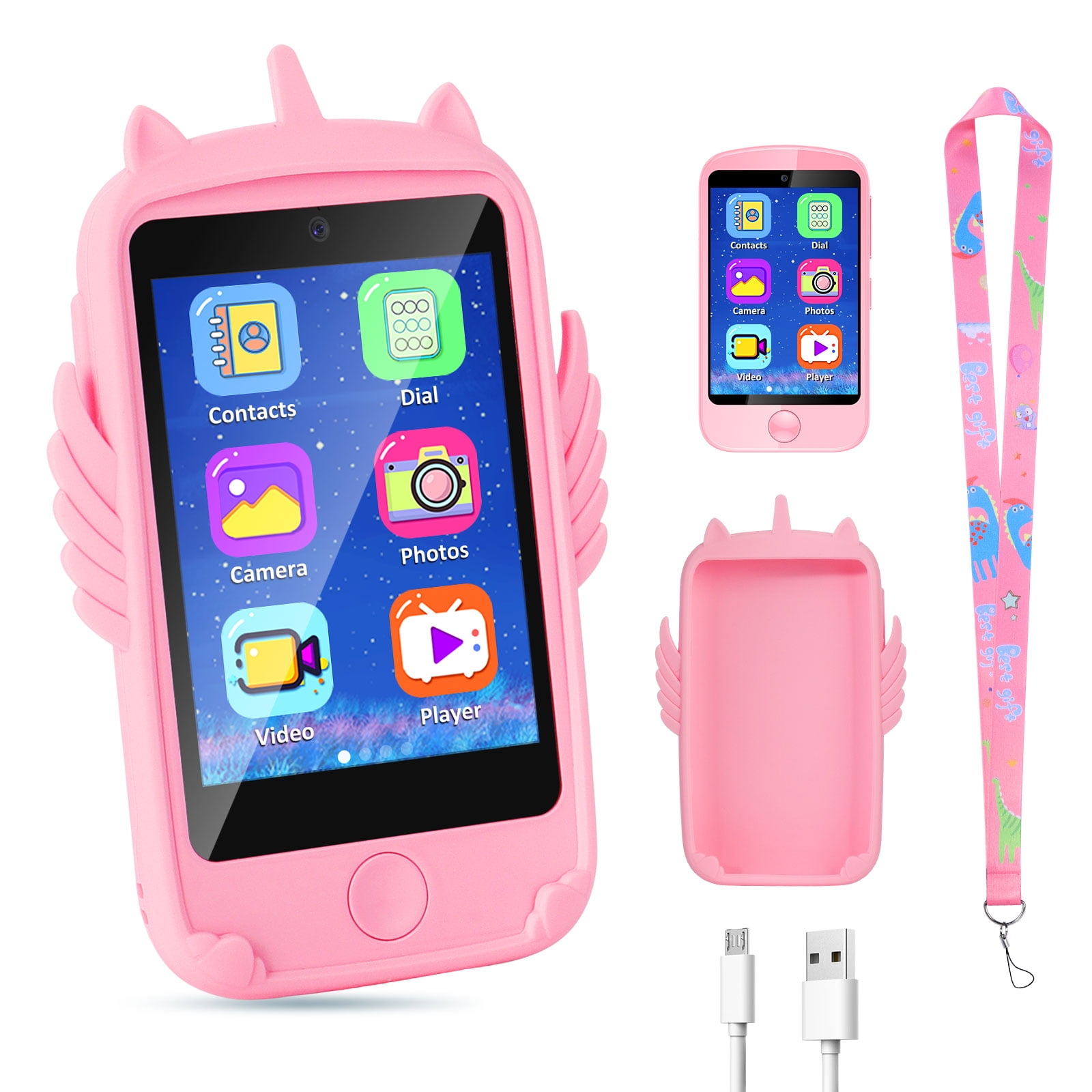 TOPCHANCES Pretend Play Smartphone, Kids Look Real Toys Phone, MP3 ...