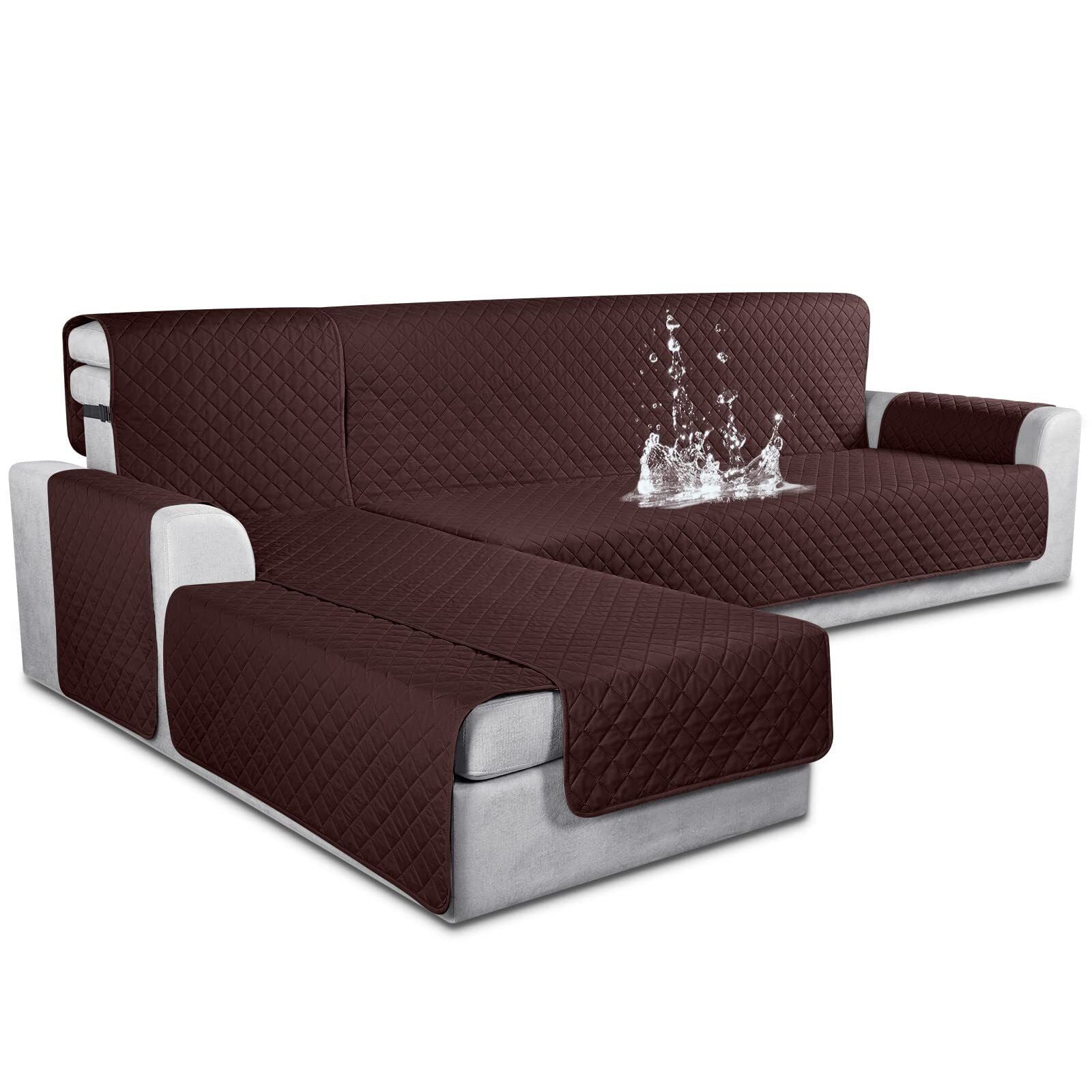 Topchances L Shape Sofa Slipcover, Waterproof 3-Piece Sectional Couch ...