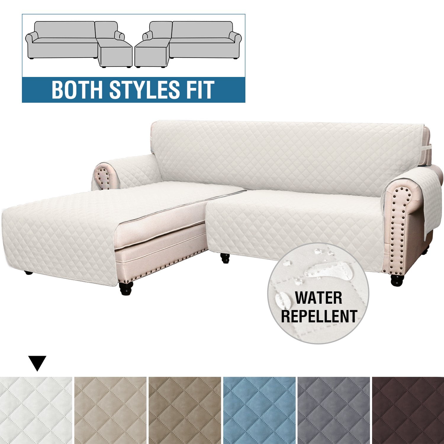 TOPCHANCES Reversible L-Shaped Sofa Cover, Sectional Couch Protector ...