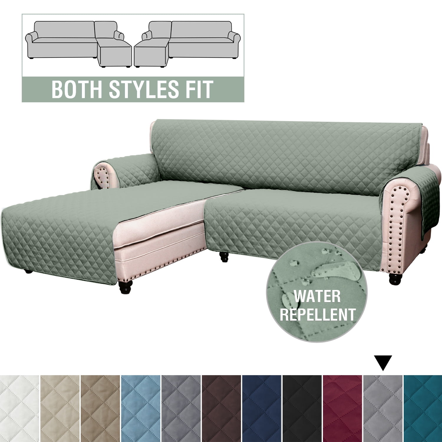 TOPCHANCES L-Shaped Sofa Cover, Sectional Couch Cover, Reversible Sofa ...