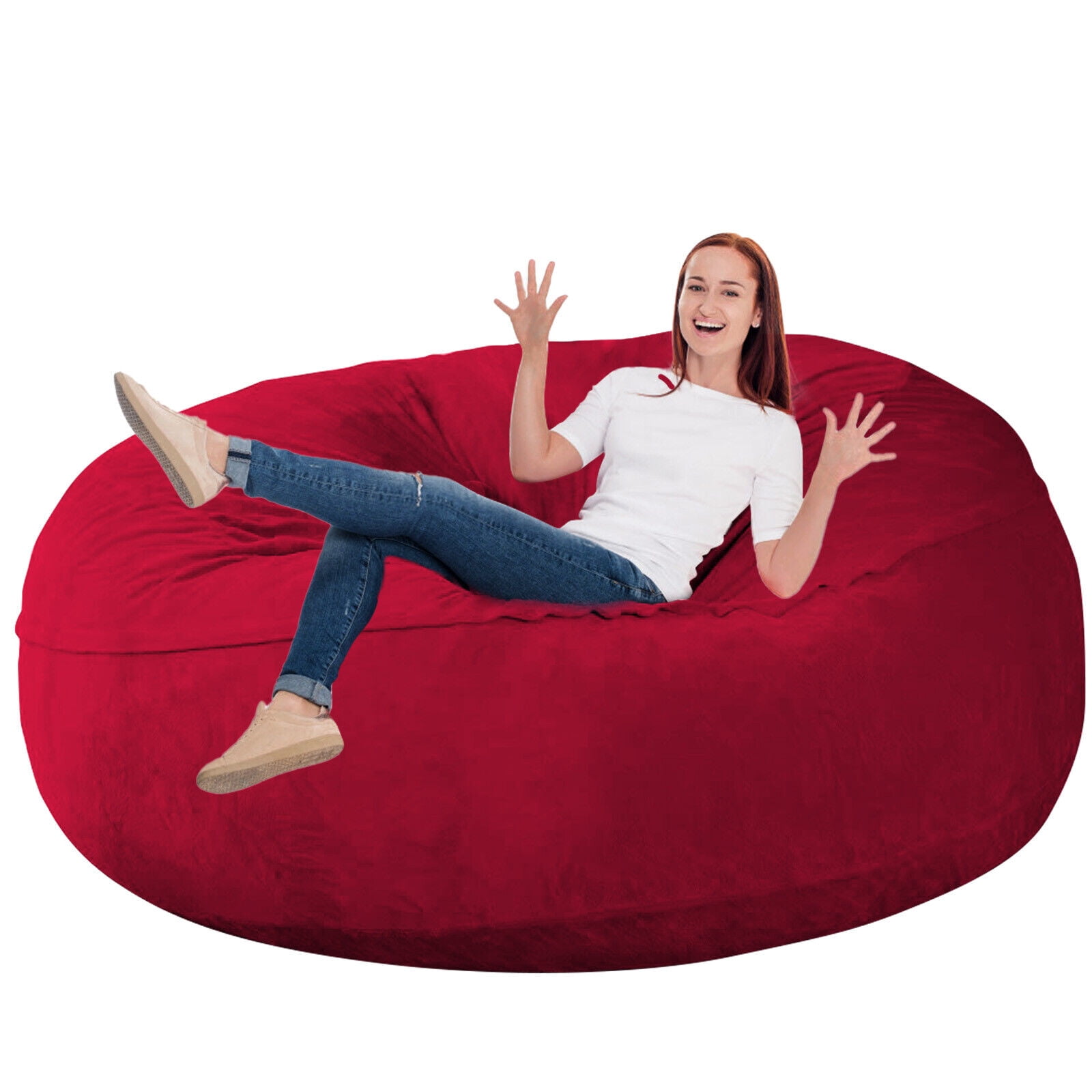 TOPCHANCES Large Sofa Sack, Soft Suede Fabric Bean Bag Chair Cover for ...