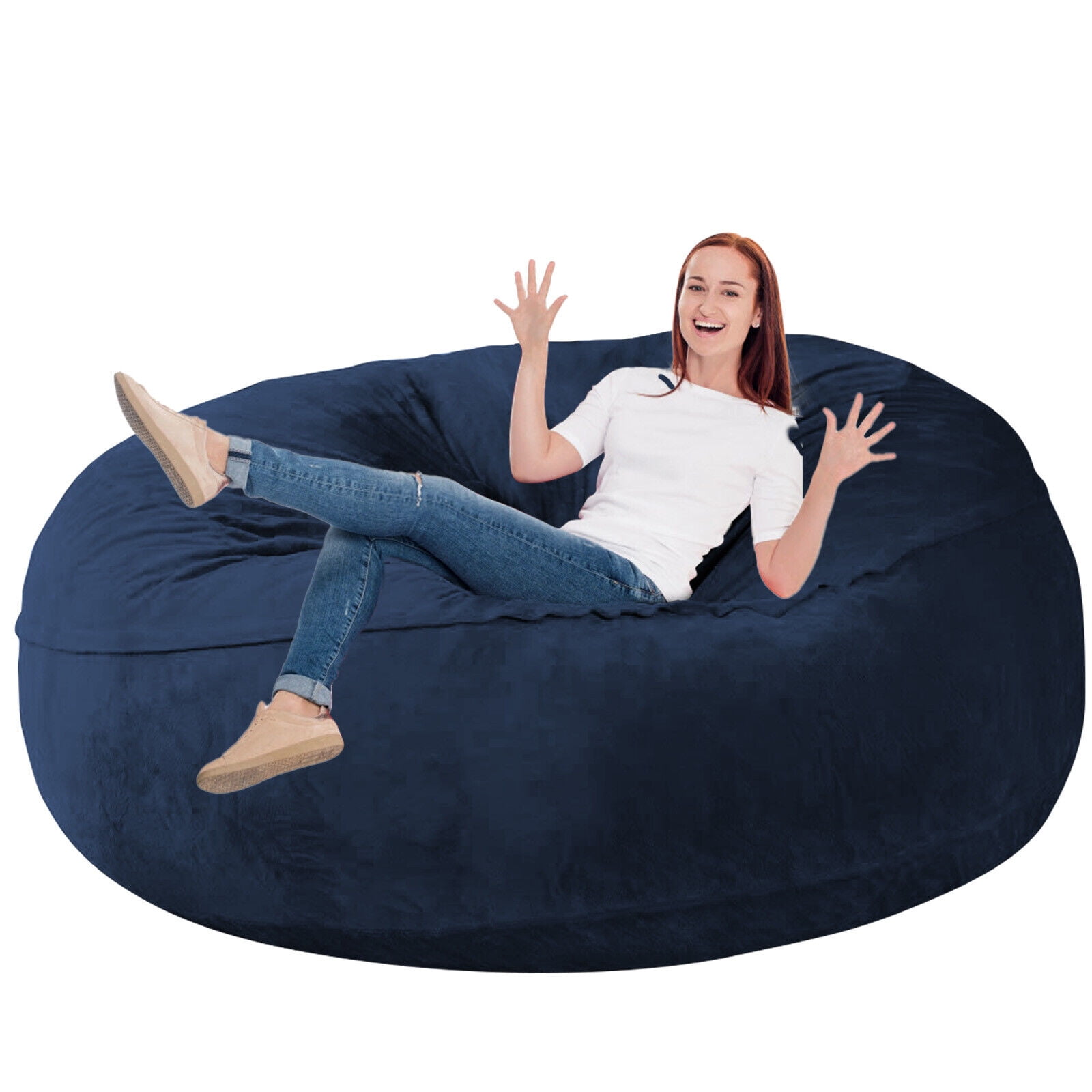 TOPCHANCES Large Sofa Sack, Soft Suede Fabric Bean Bag Chair Cover for ...