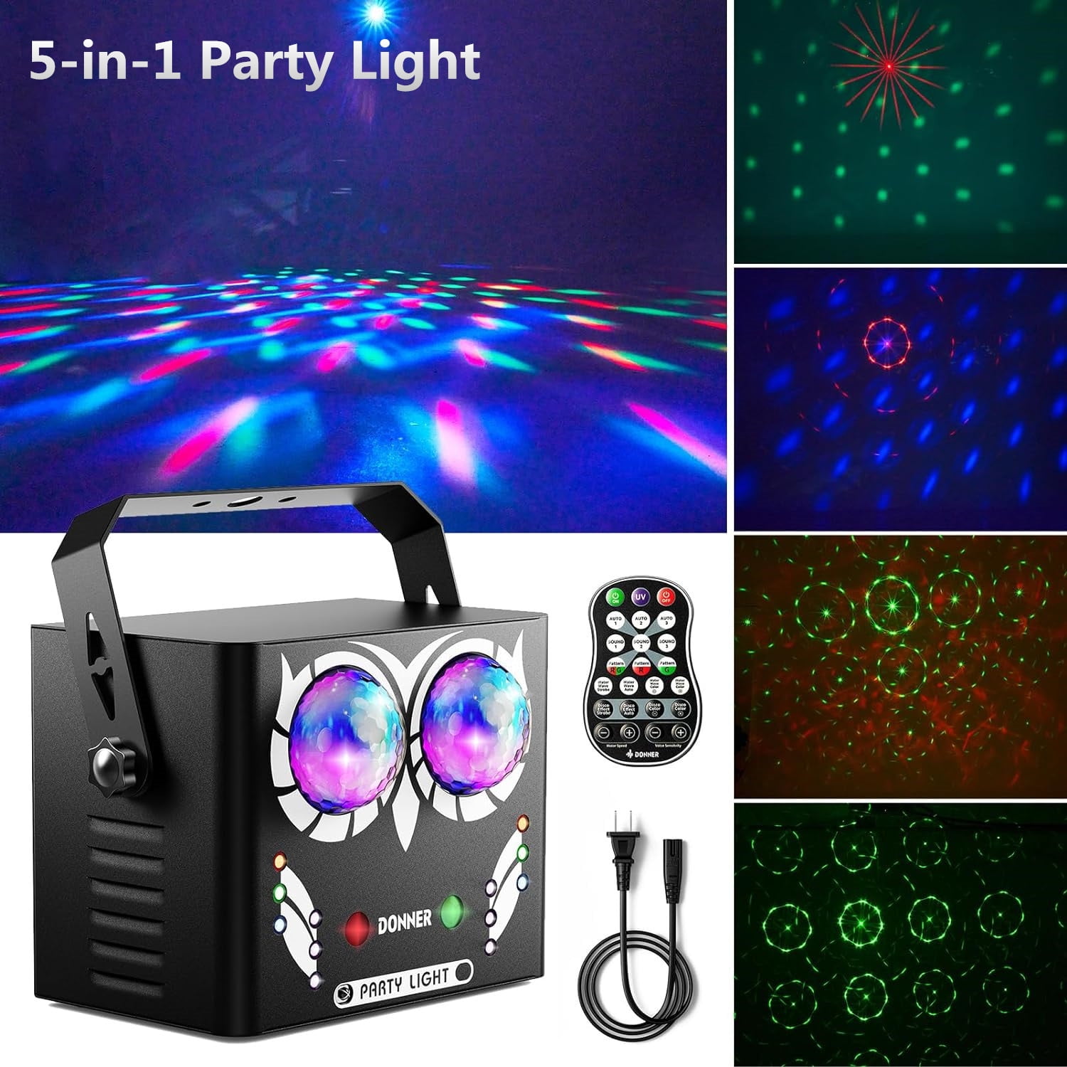 TOPCHANCES Laser Projector LED Stage Light RGB Disco Strobe Lighting ...