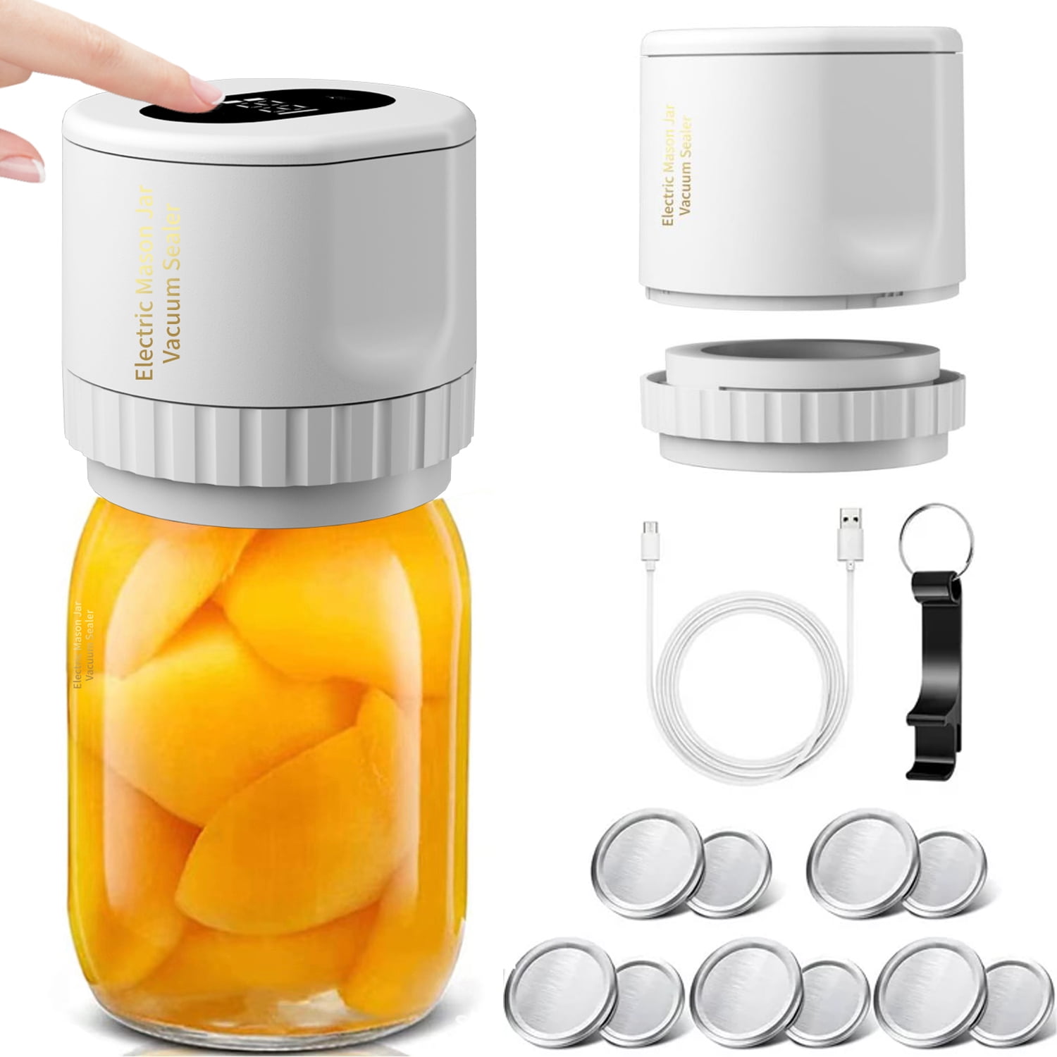 TOPCHANCES Mason Jar Vacuum Sealer, Electric Mason Jar Sealer For Wide ...